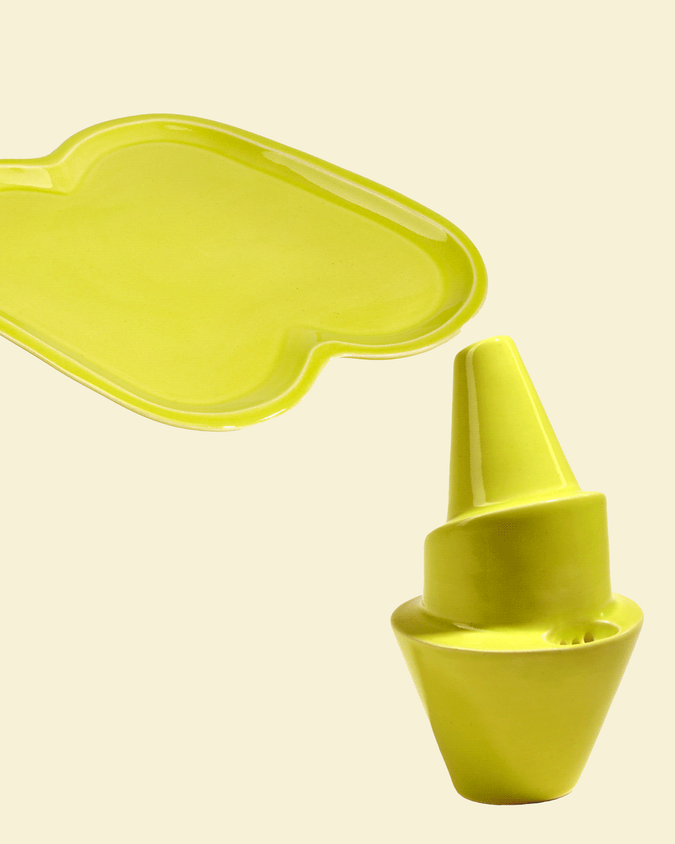 Bubbler & Tray | Smoke Sets | Wandering Bud Modern Ceramic Smokeware