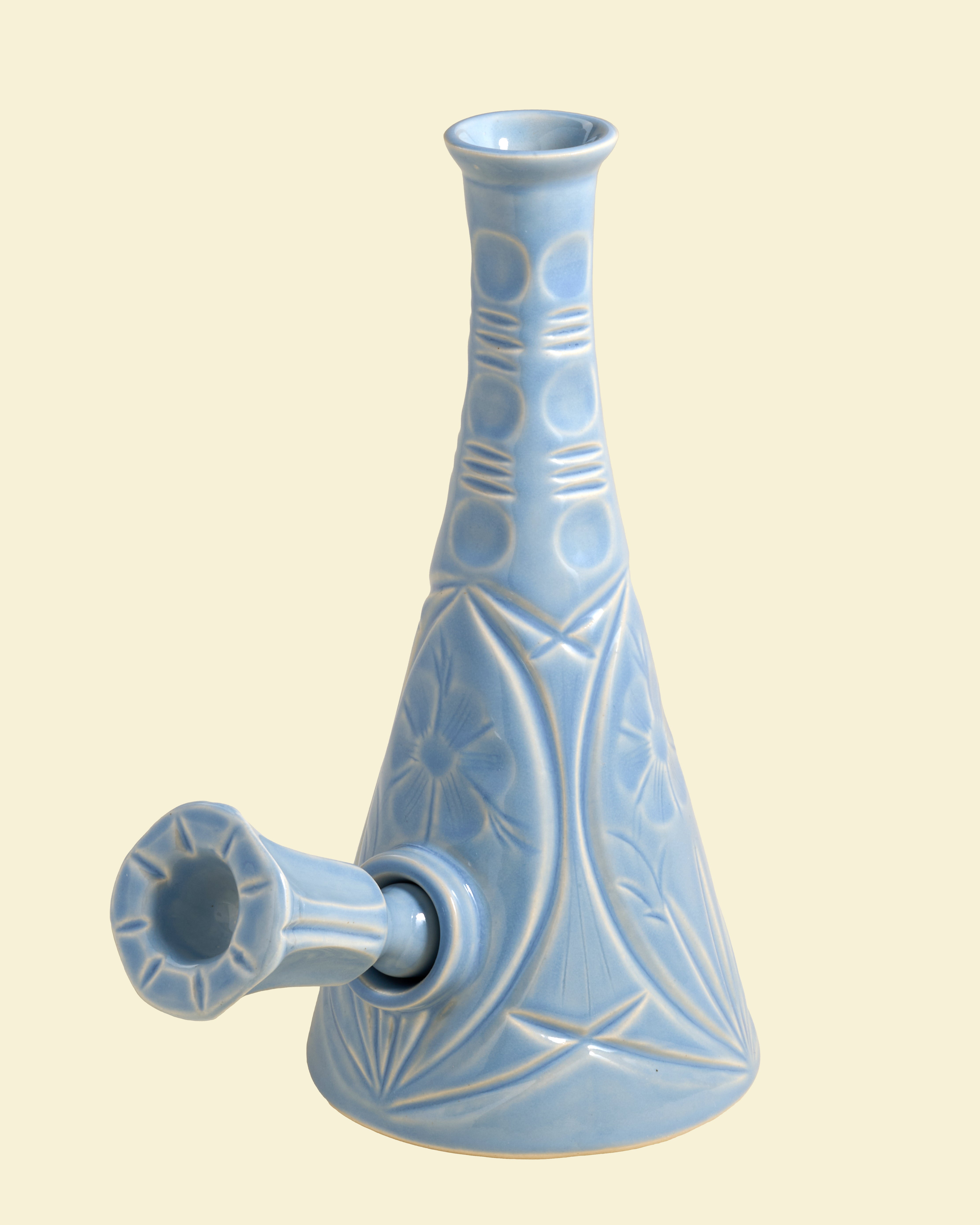 Flora Bong in Sky | Ceramic Bong | Wandering Bud Modern Smokeware