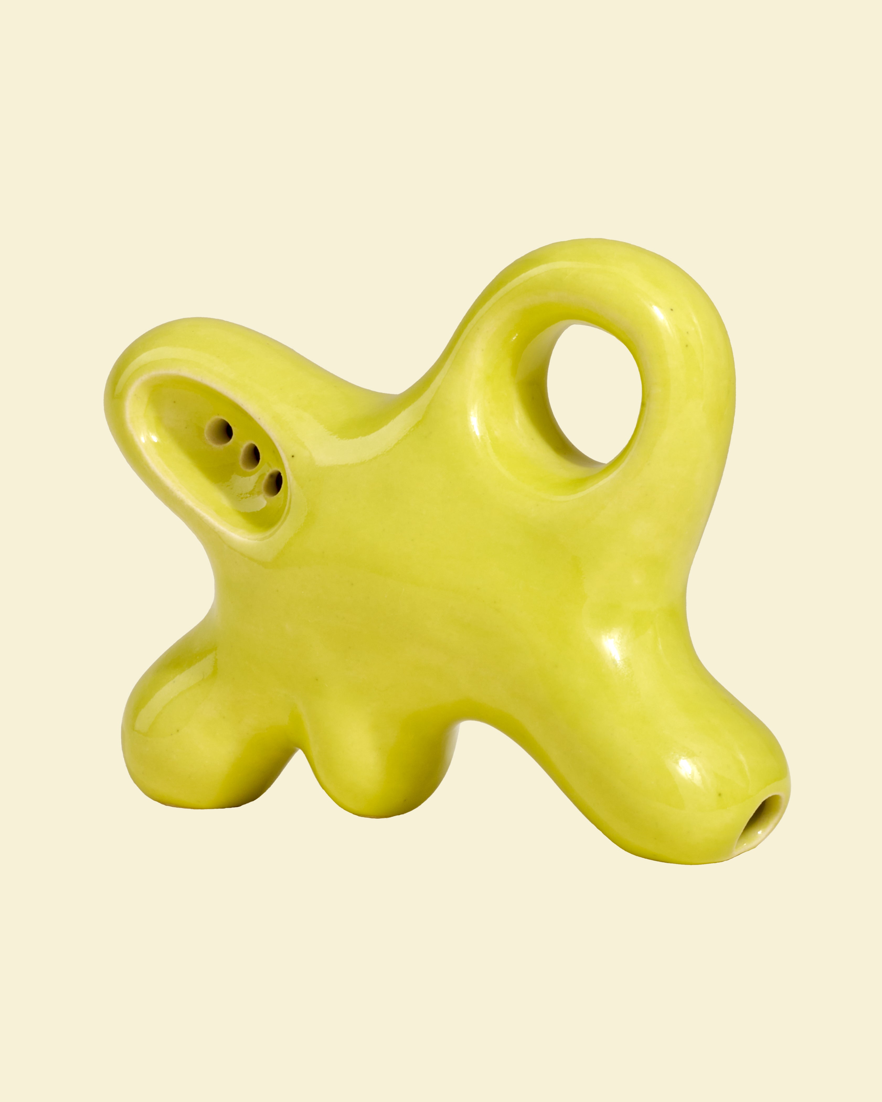 Nebula Pipe in Lemongrass | Ceramic Pipe | Wandering Bud Modern Smokeware