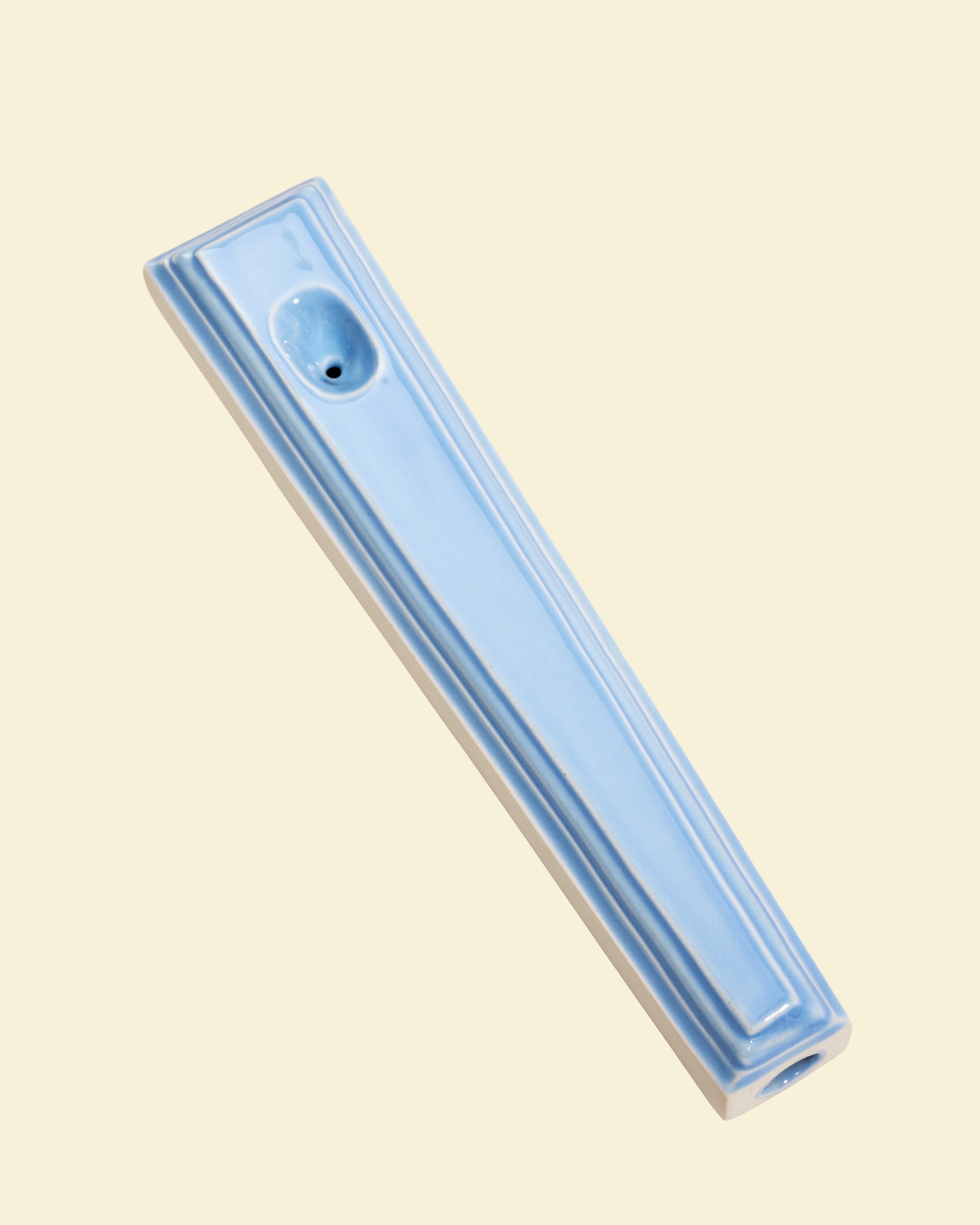 Nelle Steamroller in Sky | Ceramic Pipe | Wandering Bud Modern Smokeware